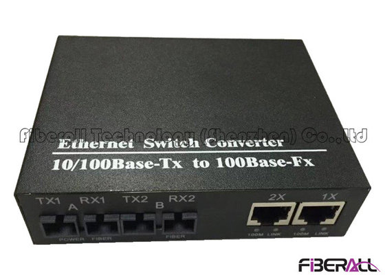 Cascaded Fast Ethernet Fiber Media Converter Dual Fiber Optical Switch With 2 RJ45 Ports supplier