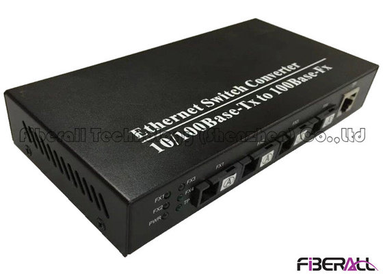 Fast Ethernet Convergent Fiber Switch With 4 Single Fiber SC Port & 1 RJ45 Port supplier