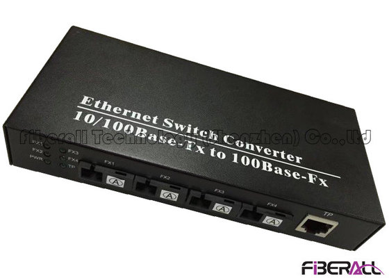 Fast Ethernet Convergent Fiber Switch With 4 Single Fiber SC Port & 1 RJ45 Port supplier