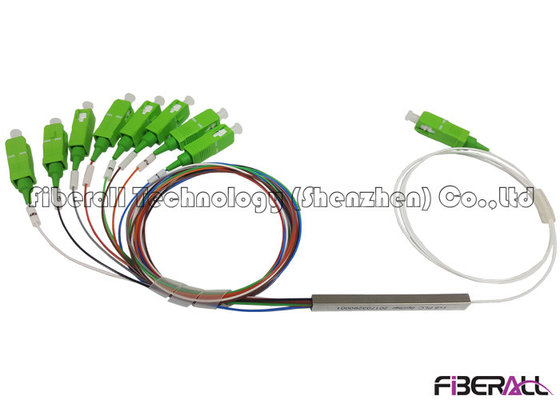 SC/APC 1x8 Mini Steel Tube Fiber Optic PLC Splitter With Excellent Stability