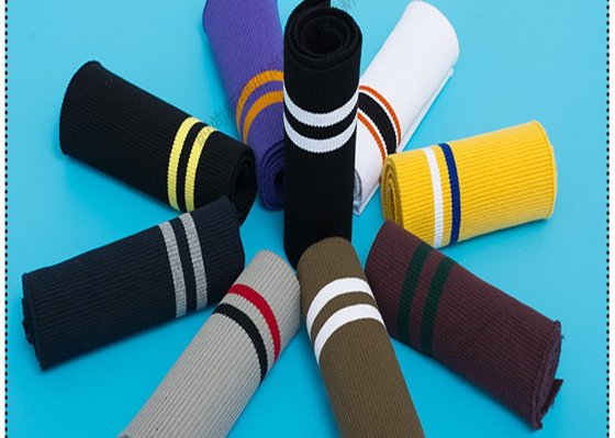 China Ribgings 100%cotton plain stripe knitted collar cuff hem 2*2 thread custom factory inventory hoodies sports wear supplier