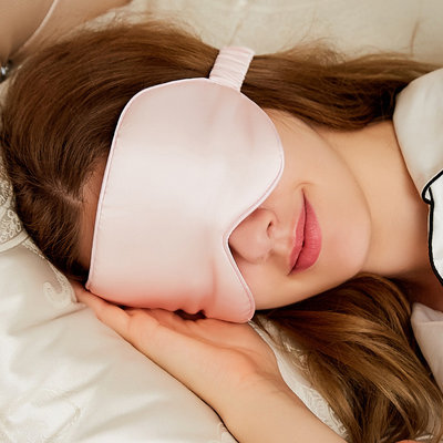 Amazon 100% silk custom embroidery printing LOGO sleeping eye masks manufcture direct sales supplier