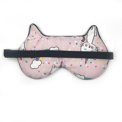 Cat design 100% silk eye mask custom embroidery LOGO printing OEM accepted for sleeping well supplier
