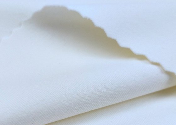 85%Recycled nylon 15%spandex fabric 130gsm swimsuit bra white stretch knitted fabric supplier