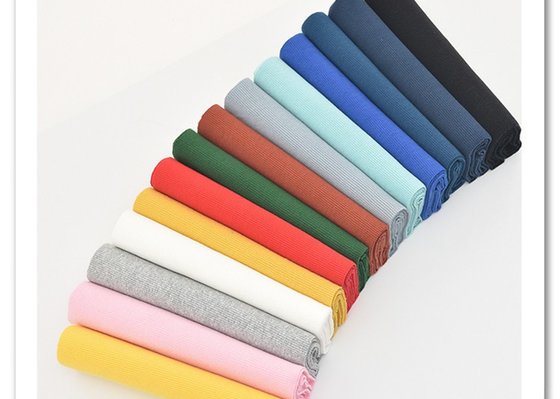 21s, 32s cotton/spandex ribbings fabric, 2X2 thread collar neck cuff screw knitted stretch fabric supplier