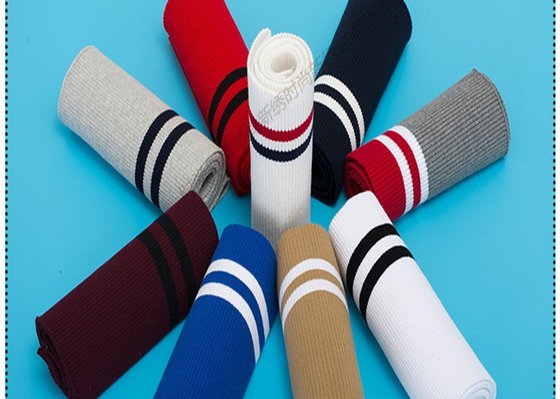 Ribgings 100%cotton plain stripe knitted collar cuff hem 2*2 thread custom factory inventory hoodies sports wear supplier