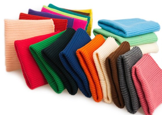21s 2*2 100% cotton/polyester polyester circular knitted machine ribbings cloth neckline cotton rib cuff thread supplier