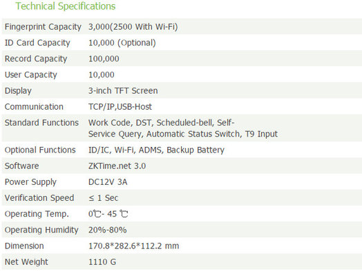 LP600 HOT SALE Fingerprint time attendance with TCP/IP SOFTWARE THERMAL PRINTER HIGH QUALITY