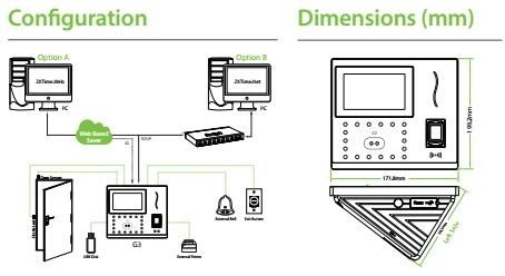 G3 FACE RECOGNITION TIME ATTENDANCE FINGERPRINT READER TIME CLOCK WITH TCP/IP Software available
