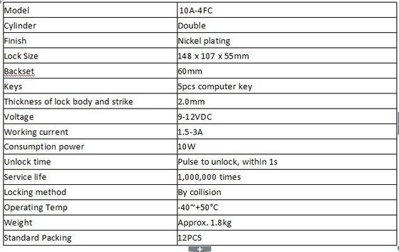 12V Electric Mechanical Lock For Wooden Door Metal Door Low Noise Automotive Electronic Front Door Lock For Iron Gate