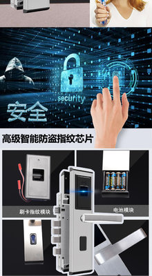 6080 Biometric door locks Fingerprint lock card lock password lock