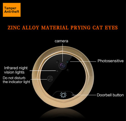 wide angle glass lens Brass Door Eye with cover peeping door viewer