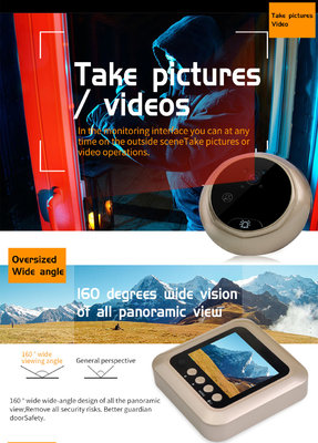 wide angle glass lens Brass Door Eye with cover peeping door viewer