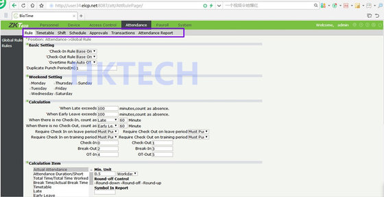 BioTime8.0 BioTime7.0 TIME ATTENDANCE SOFTWARE ZKTECO SOFTWARE