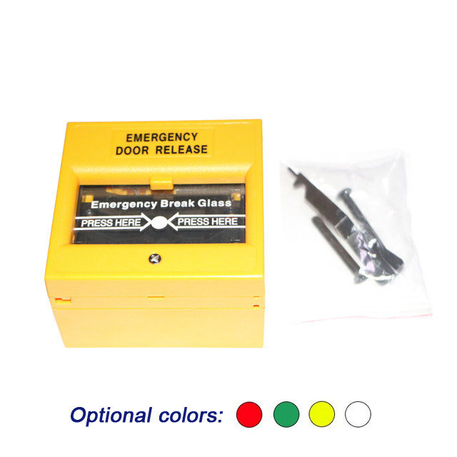 Glass break exit button Emergency Exit Button Fireproof Break Glass Release Button Rfid Switch Push Exit,min:1pcs