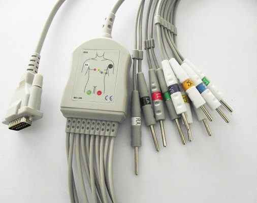 One Piece Mindray Ecg Cable 10 Lead IEC 10 20 KΩ Resistance Banana /  Din3.0