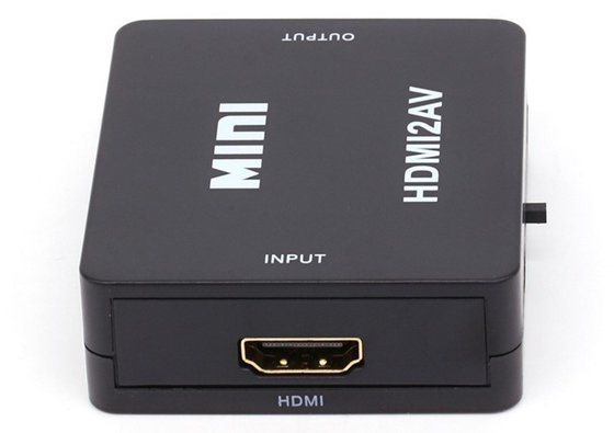 Mini AV To Hdmi Converter Cable Ntsc / Pal Adapter Switch Support 1080p Output