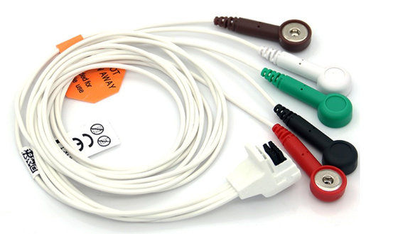 Mortara Snap 5 Lead Holter Monitor Connector Cable , 10 Pin Medical Cable IEC / AHA