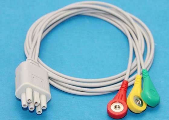 NEC YCE205 Holter 3 Lead ECG Cable TPU Material Excellent Compatibility