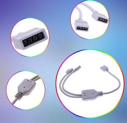 1 To 4 Female Electrical Cable Connectors Splitter LED RGB Strips Extension Cable