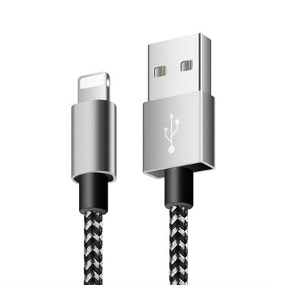 Iphone Fast Charging Custom Cable Assemblies , Nylon Usb Data Charging Cable