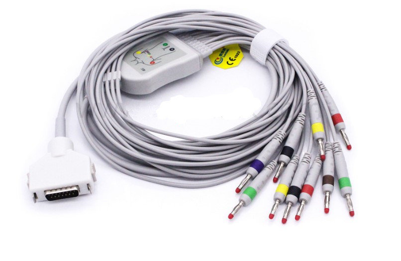 Fukuda Densh 10 Lead EKG Cable Leadwire Banana Plug Type For FX-2111 FX-3010