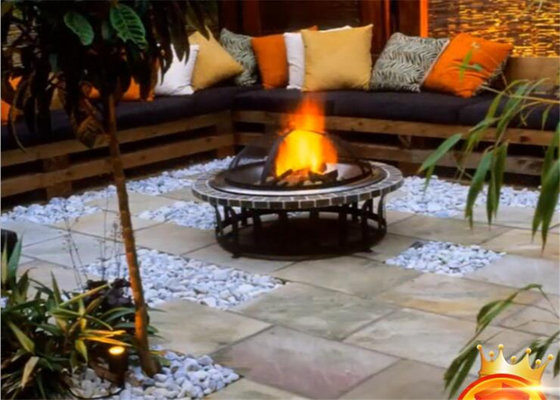 Factory price outdoor real flame  bbq round fire gas fireplace stove