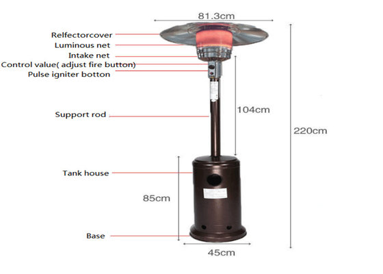 High Quality Outdoor High efficiency flexible gas patio heater gas fired infrared heaters