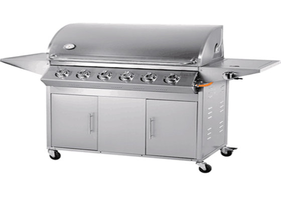 Factory directly sale 6 Burners cooking grates Gas BBQ Grill with grease tray