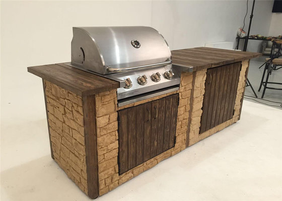Factory price kitchen bbq  built in wall insert  4 burners gas bbq grill with slow burning