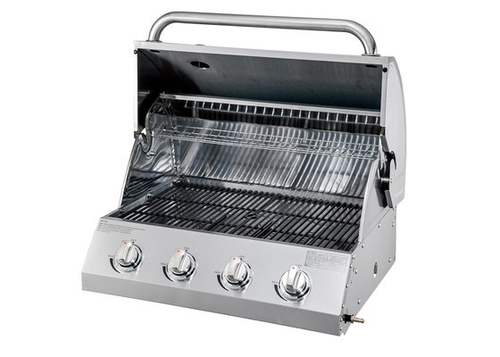 Factory price kitchen bbq  built in wall insert  4 burners gas bbq grill with slow burning
