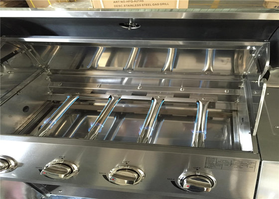 Factory price kitchen bbq  built in wall insert  4 burners gas bbq grill with slow burning