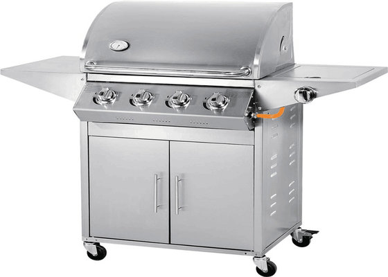 Factory price kitchen bbq easy grill slow burning 4 burners gas bbq grill with wheel