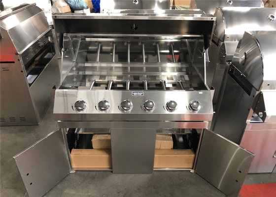 Factory price kitchen bbq easy grill slow burning 4 burners gas bbq grill with wheel