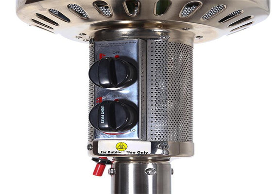 220 cmH Stainless Steel Silver Gas FlexibleRadiant Open Flame Patio Heater