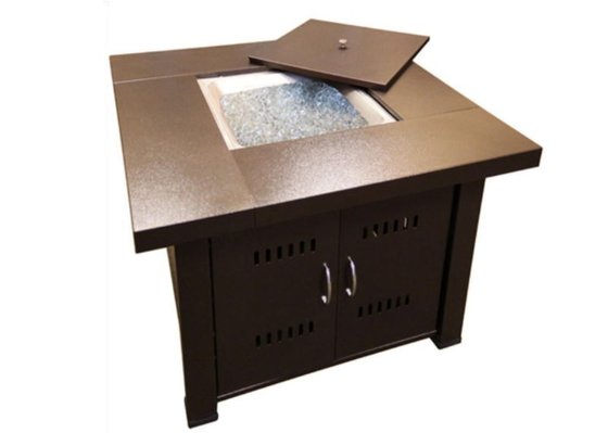 Factory price square black real flame gas fireplace stove outdoor fire pit