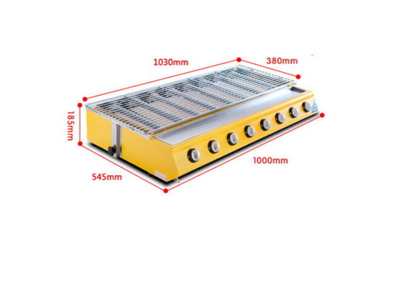 Factory Price Smokeless Barbecue  8 pcs burner Gas Stainless Steel  ceramic barbecue grill