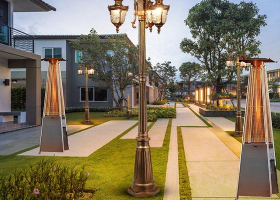 Outdoor 2270mmH stainless steel silver glass tube flame patio heater