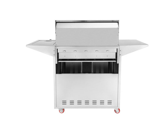 Silver 430 Stainless Steel Slow 5 Burners Zinc Alloy Knobs Stainless Steel Grill Gas BBQ Grill