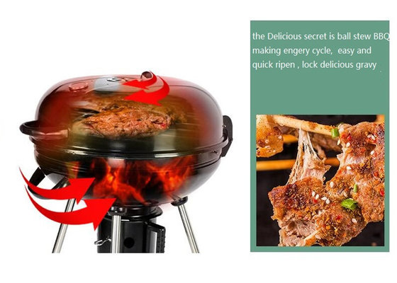 Factory Price Outdoor Apple round Charcoal Enamel Stew outdoor Bbq Cooking Grill