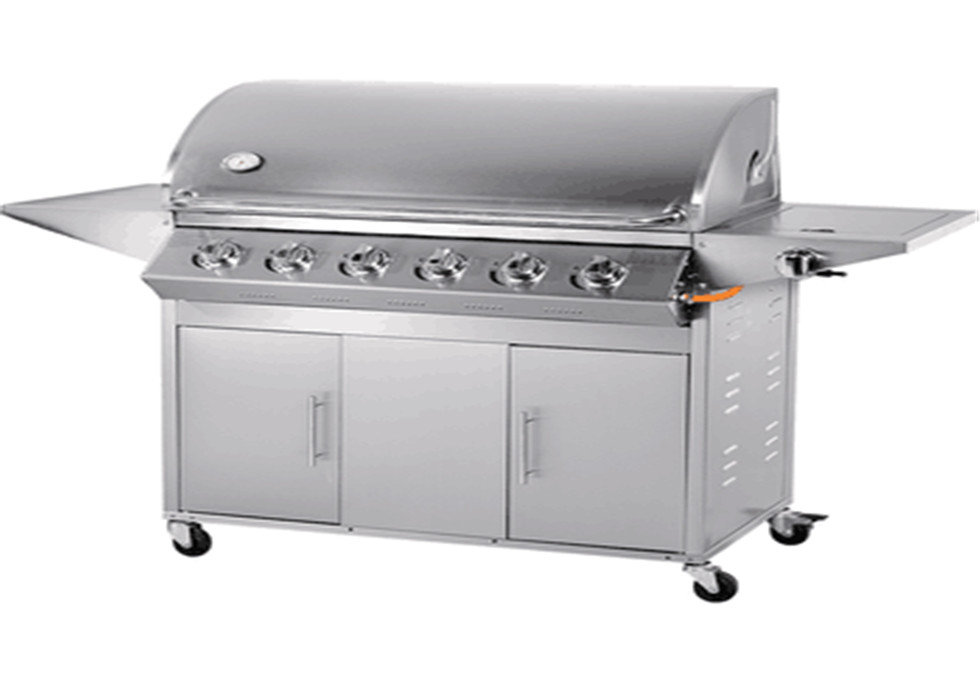 Factory price smokeless barbecue bbq gas grill 6 burner with cooking grates