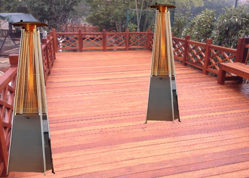 2270 Silver Outside Stainless Steel Outdoor Garden Infrared Real Flame Patio Heater
