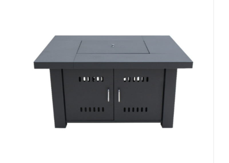 Factory price square black real flame gas fireplace stove LPG NPG outdoor fire pit