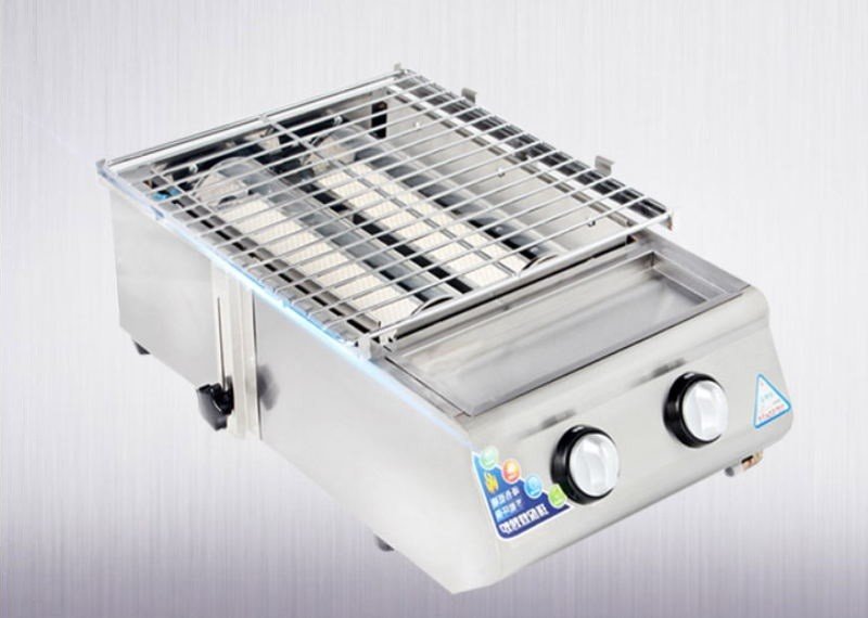 Factory Price Smokeless Barbecue  2 pcs burner Gas CStainless Steel BBQ Grill Ceramic Infrared Burner