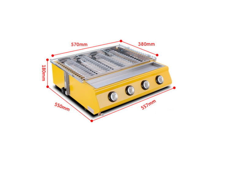 Factory Price 4 pcs burner Gas Stainless Steel ceramic smokeless bbq grill