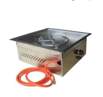 Factory price black real flame LPG NPG outdoor insert gas fireplace fire pit pan