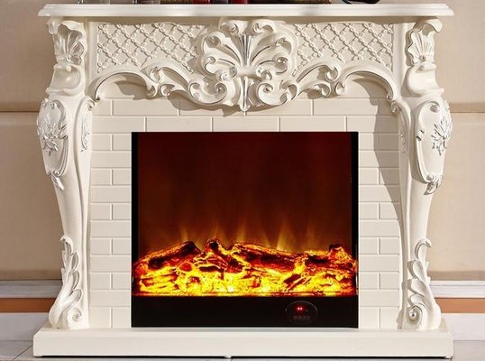 Customizable White Portable Electric Fireplaces Antique Appearance