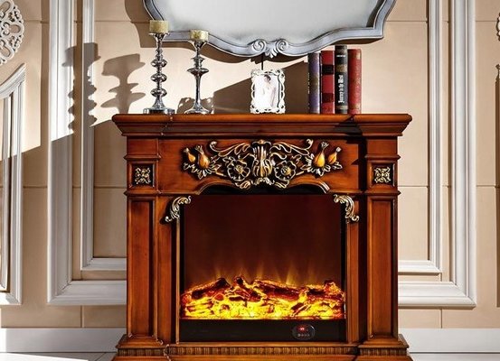 Modern Indoor European Antique Electric Fireplaces Easy Assmbly