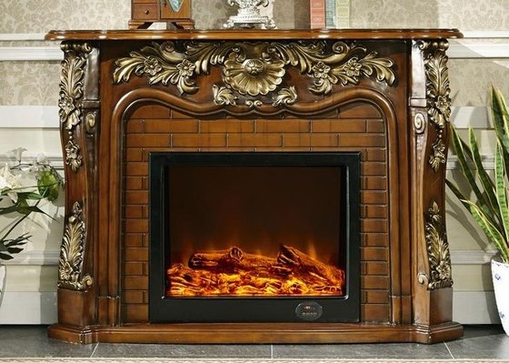 Chimenea eléctrica de la llama clásica derecha libre, anillo de la chimenea de la antigüedad de rv