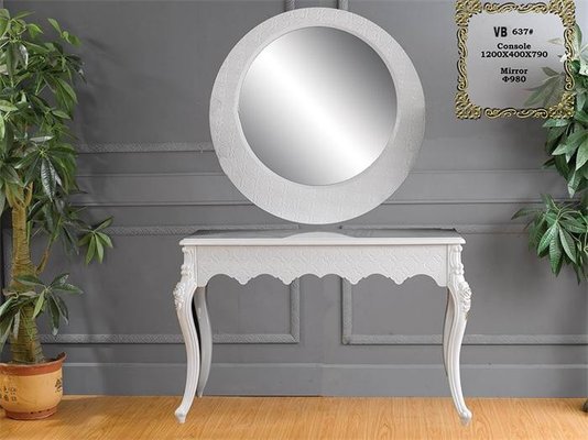 Tabla de consola moderna del aparador con el espejo de la pared, tabla de consola de Eco y sistema amistosos del espejo